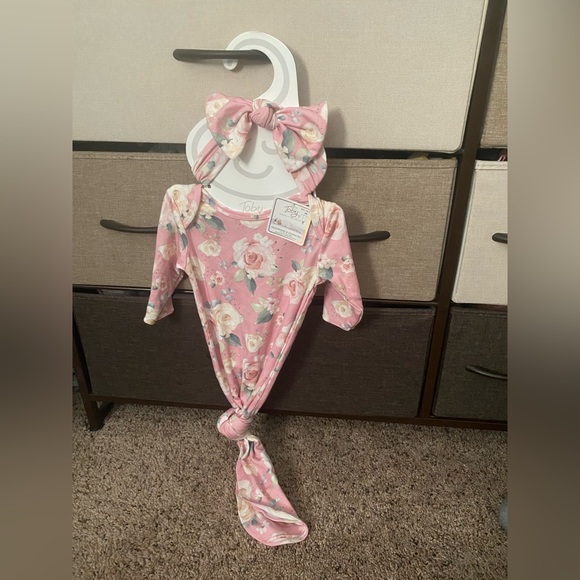 Toby | One Pieces | Pink Floral Knot Gown | Poshmark